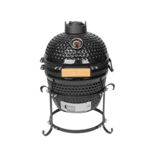 auplex 13" kamado, ceramic bbq charcoal grill, mini portable clay smoker oven barbecue grill for backyard, balcony