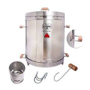 el barril grill & smoker barrel (extra large)| 100% stainless steel barrel| you can grill, smoke, roast and bake| smokeless, even heat distribution & perfect preservation for your meats