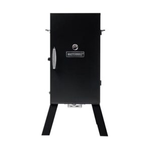 masterbuilt® 30-inch electric vertical bbq smoker with analog temperature control, chrome smoking racks and 535 cooking square inches in black, model mb20070210