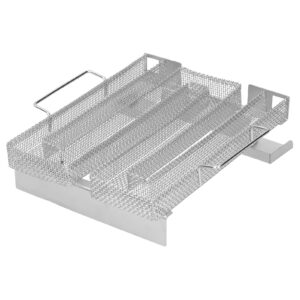 High M Shaped BBQ Cold Smoke Generator for Grilling Meat and Veggies, Stainless Steel Smoker Tray for Cold/Hot Smoking