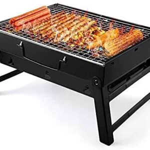 BBQ Grill Outdoor Barbecue Grill Charcoal Grill Barbecue Portable BBQ - Stainless Steel Folding Grill Tabletop Outdoor Smoker BBQ for Picnic Garden Terrace Camping Travel 15.35''x11.41''x2.95''