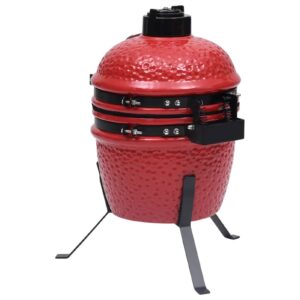 GaRcan 2-in-1 Kamado Barbecue Grill Smoker Ceramic 56 cm Red