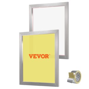 vevor screen printing kit, 2 pieces aluminum silk screen printing frames, 20x24inch silk screen printing frame with 230 count mesh, high tension nylon mesh and sealing tape for t-shirts diy printing