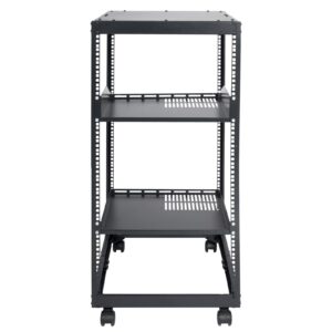 VEVOR 20U Open Frame Server Rack, 23''-40'' Adjustable Depth, Free Standing or Wall Mount Network Server Rack, 4 Post AV Rack with Casters, Holds All Your Networking IT Equipment AV Gear Router Modem