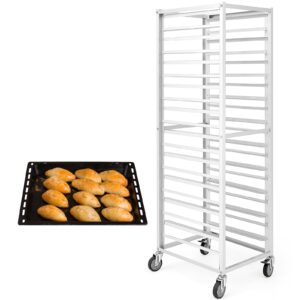 jinei 20 tier aluminum sheet pan rack, commercial bakery rack with wheels baking rack bun rack pizza pan rack for kitchen, restaurant, cafeteria, hotel, home, 25'' l x19'' w x70'' h