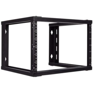 navepoint 6u wall mount rack - 6u server rack for 19 inch it equipment open frame rack – 6u network rack for av & server equipment 16” deep 6u rack, black