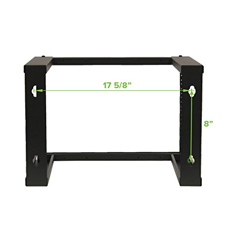 NavePoint 6U Wall Mount Rack - 6U Server Rack for 19 Inch IT Equipment Open Frame Rack – 6U Network Rack for AV & Server Equipment 16” Deep 6U Rack, Black