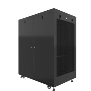 Sysracks 18U 35 inch Deep Server Rack Cabinet It Enclosure - Cooling Fans - LCD Screen - Thermostat - PDU - Casters - 2 Fans – Shelf