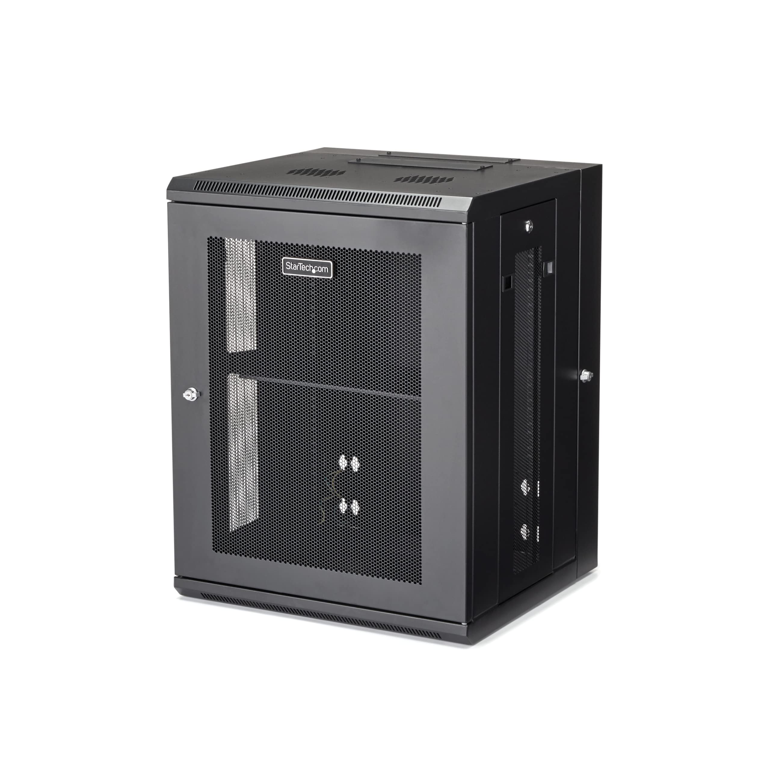 StarTech.com 4-Post 15U Wall Mount Network Cabinet w/ 1U Shelf, 19" Wall-Mounted Server Rack for IT / Data Computer Equipment