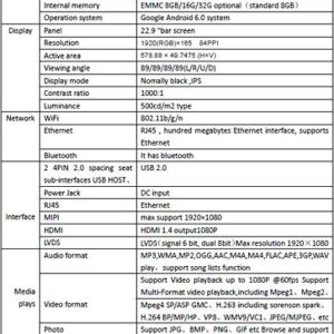 DHL/UPS for 22.9 inch Stretched Bar LCD Panel G229HAN01.0 with 1920X165,500 cd/m²,Supermarket Shelf Screen Support Android,Outline(mm) 587.08 × 62.05 × 10.71 (H×V×D)