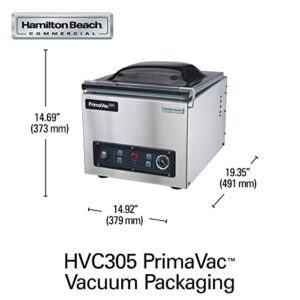 Hamilton Beach Commercial PrimaVac 305 Chamber Vacuum Sealer, 12" Seal Bar, 10 Customizable Programs, Powerful JetAire Pump, NSF Certified, HVC305