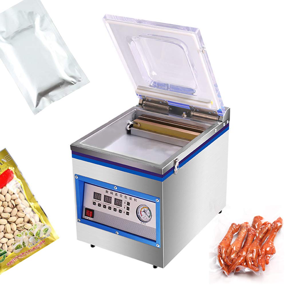 Vacuum Sealer Machine, Commercial Desktop Food Chamber Vacuum Sealer System Food Saver Sealing Machine Storage Packer 110V 360W