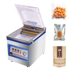 Vacuum Sealer Machine, Commercial Desktop Food Chamber Vacuum Sealer System Food Saver Sealing Machine Storage Packer 110V 360W