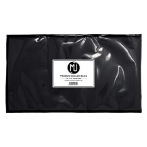 mj premium vacuum sealer bags for food storage, sous vide | 50 pack (11.5" x 20" 3.2 mil, black and clear)