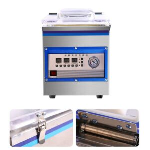 Vacuum Sealer Highly Efficient Vacuum Sealer Stainless Steel Bag Sealer Food Chamber Tabletop Vacuum Sealer Machine 110V for Home and Commercial Using (ZK-260)