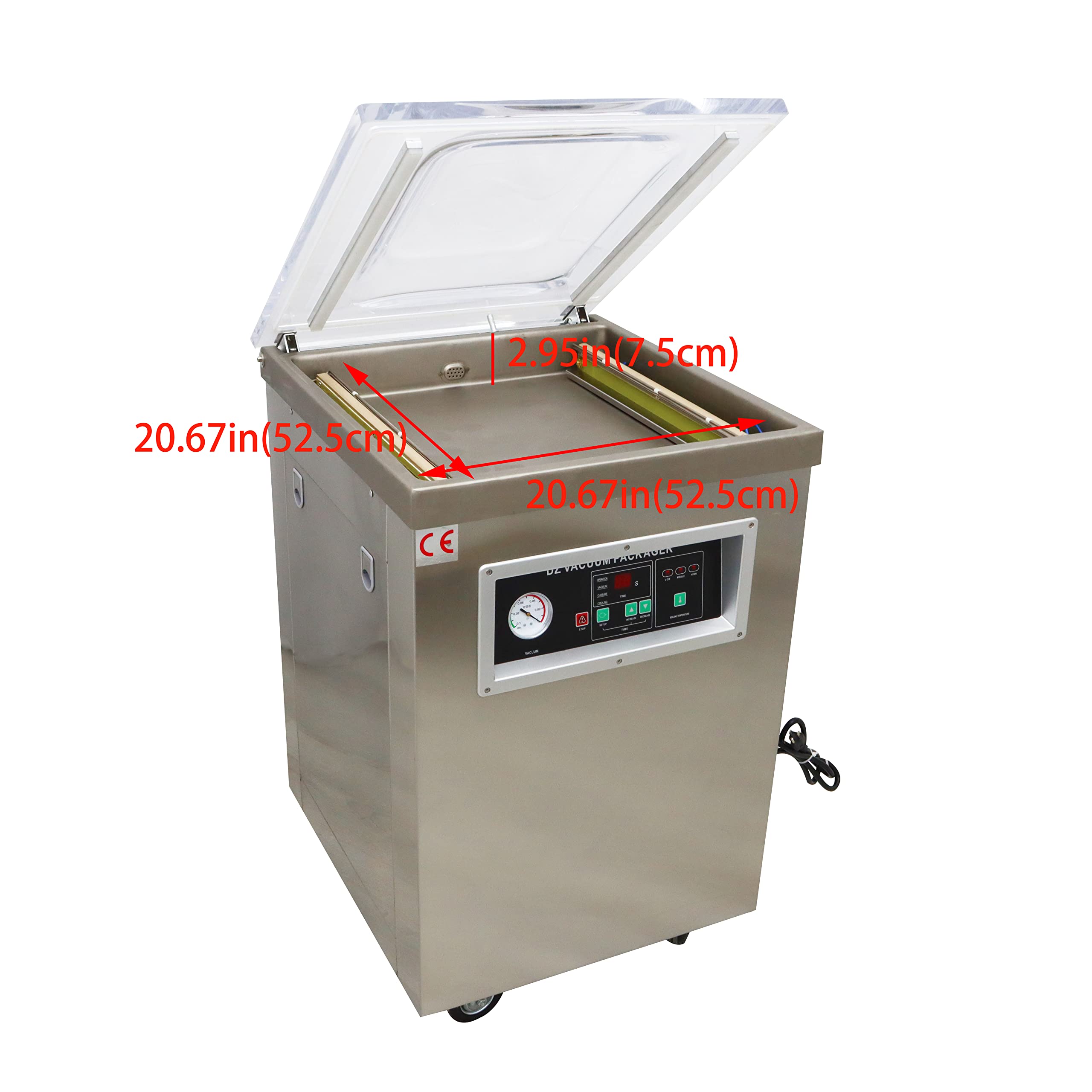 INTBUYING Single Chamber Vacuum Packaging Machine DZ500 Vacuum Seal Machine Stainless Steel Vacuum Sealing Machine Packaging Sealer 20inch Sealing Length 110V