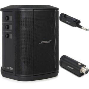 bose s1 pro+ multi-position pa system with mic and instrument wireless transmitters