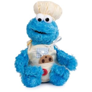 gund sesame street official cookie monster teach me plush, premium plush toy for ages 1 & up, blue, 15”