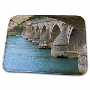 3drose mehmed pashabridge on drina river, visegrad, bosnia and... - dish drying mats (ddm-344942-1)