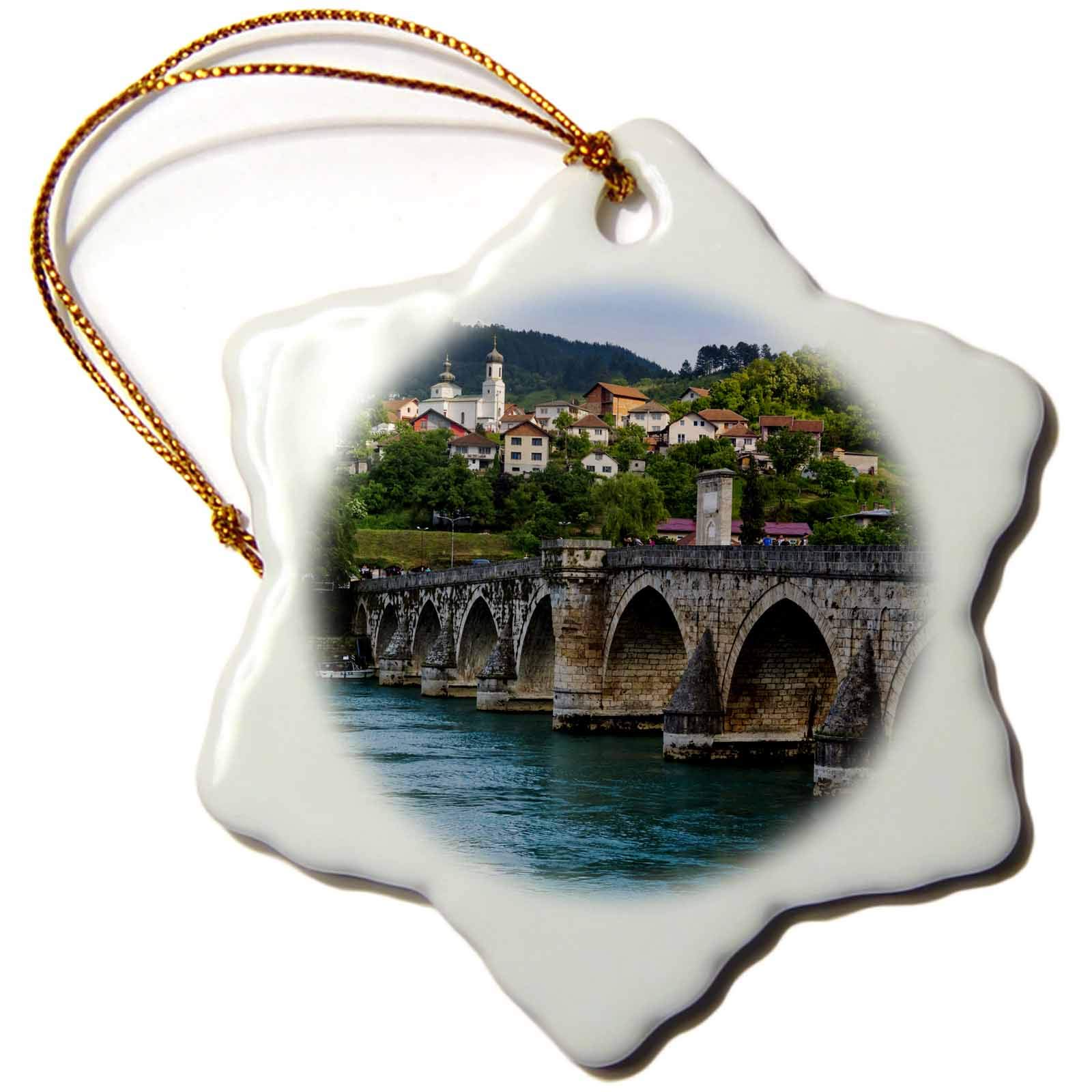 3dRose Mehmed Pasha Sokolovic Bridge on The Drina River. Visegrad,... - Ornaments (orn-344955-1)