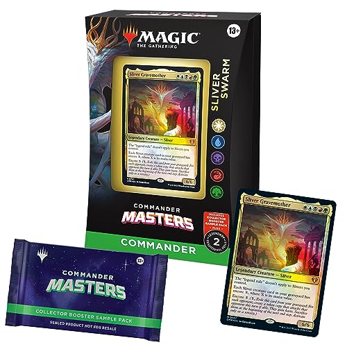 Magic: The Gathering Commander Masters Commander Deck - Sliver Swarm (100-Card Deck, 2-Card Collector Booster Sample Pack + Accessories)