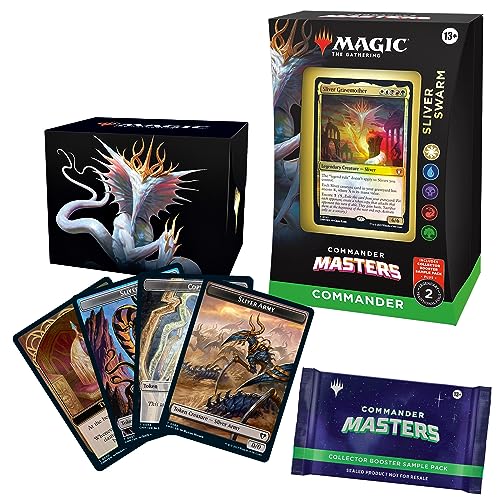 Magic: The Gathering Commander Masters Commander Deck - Sliver Swarm (100-Card Deck, 2-Card Collector Booster Sample Pack + Accessories)