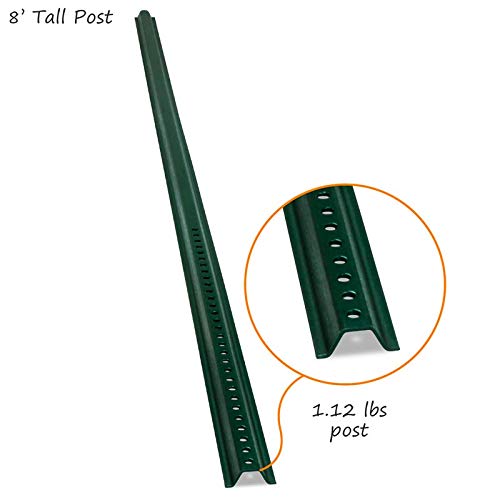 SmartSign U-Channel Sign Post, Medium Weight Sign Post, 8 Feet Tall Baked Enamel Steel Post, Pack of 1