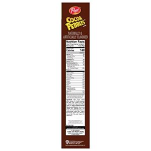 Post Cocoa PEBBLES Breakfast Cereal, Gluten Free, Cocoa Flavored Crispy Rice Cereal, Breakfast Snacks, 19.5 Oz