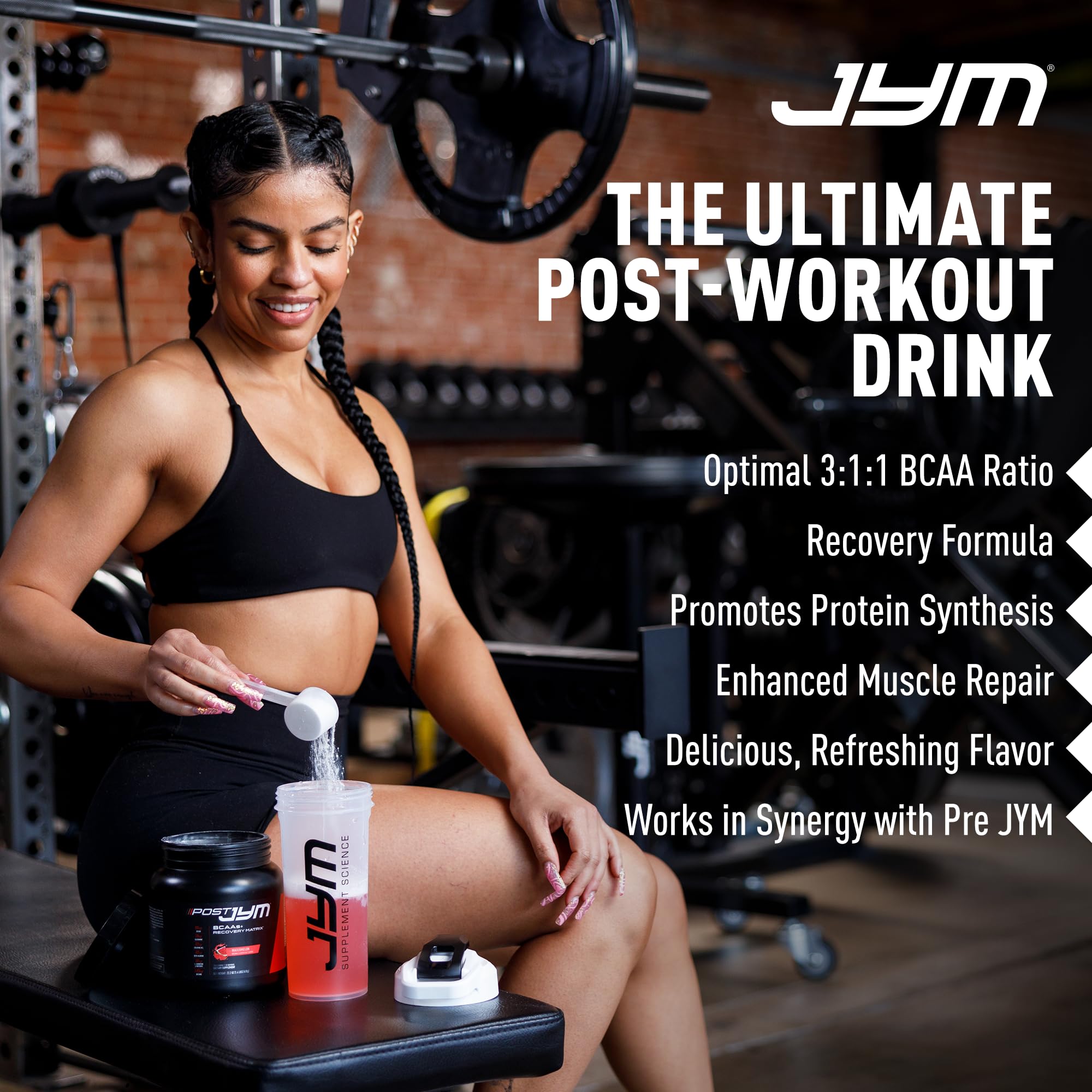 Post JYM Active Matrix - Post-Workout with BCAA's, Glutamine, Creatine HCL, Beta-Alanine, and More | JYM Supplement Science | Rainbow Sherbert Flavor, 30 Servings, 21.2 oz.