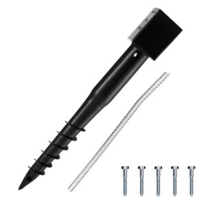 ladech premium no dig ground anchor – diy screw in post stake – 27 inch – fits standard 4x4 post (3.5" x 3.5" inch) – great for mailbox posts and fence posts (set of 1)