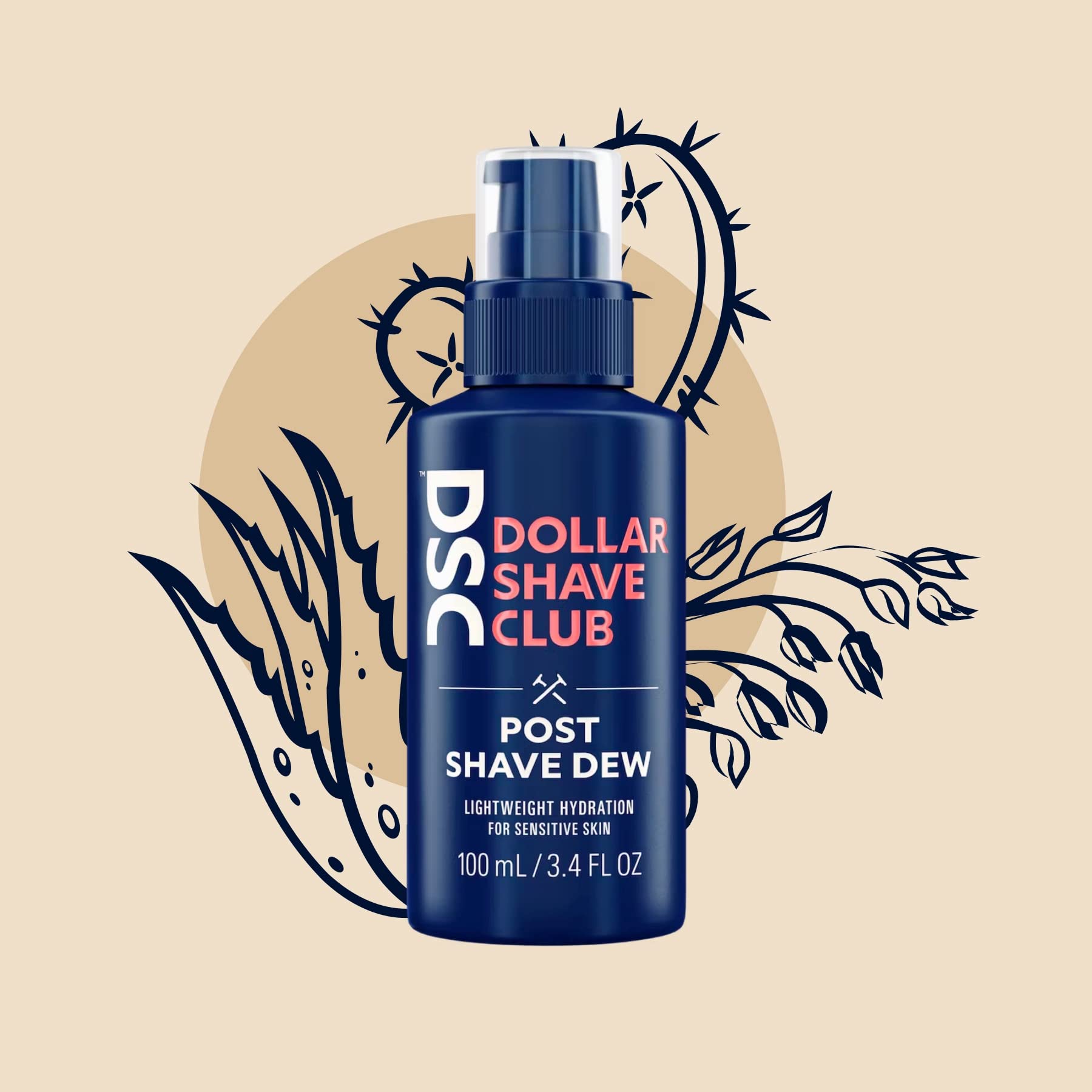 Dollar Shave Club | Post Shave Dew 3.4 Fl Oz (Pack of 2) | A Hydrating Alternative to Aftershave for Men, Sensitive Skin, Post Shave Balm, Aftershave Lotion, Shaving Balm with Aloe