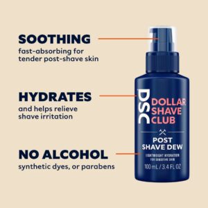 Dollar Shave Club | Post Shave Dew 3.4 Fl Oz (Pack of 2) | A Hydrating Alternative to Aftershave for Men, Sensitive Skin, Post Shave Balm, Aftershave Lotion, Shaving Balm with Aloe