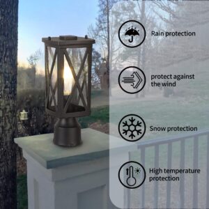 ALAISLYC Outdoor Post Light Fixture Outdoor Post Lamps for Garden Post Pole Mount Hardwired 120V, Landscape Yard Pathway Deck Garden Pathway, Waterproof with Clear Glass