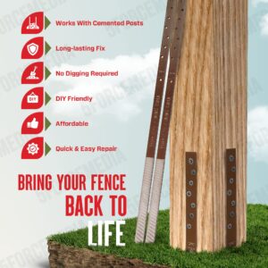 Post Buddy Pack of 2 Easy Fence Post Repair (to fix 1 Broken Wood Post), Fast and Simple to Install, Highly Effective, Long-Lasting