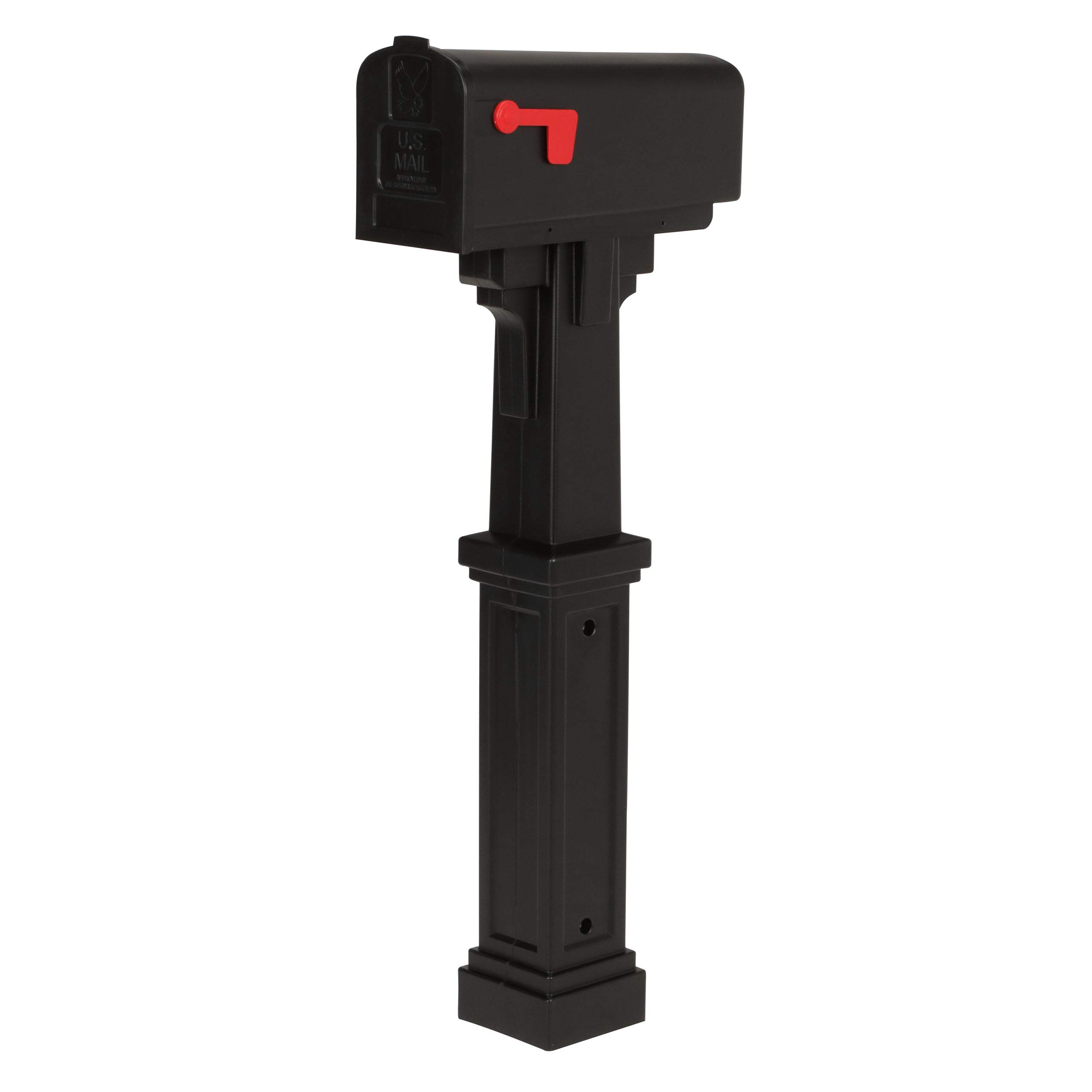 Architectural Mailboxes Parsons Medium Capacity, Plastic Post Mount Mailbox, Black