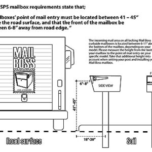 Mail Boss 7121, Black In-Ground Mounting Post, 43 x 4 x 4 inches, for Use with Mailbox