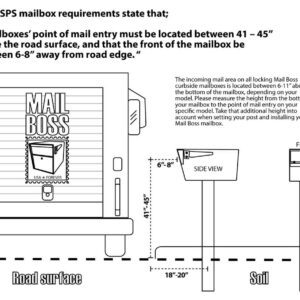 Mail Boss 7121, Black In-Ground Mounting Post, 43 x 4 x 4 inches, for Use with Mailbox