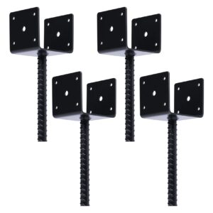 xyadx concrete fence post base 4x4 inches 4 pack, fence post anchor holder pergola brackets