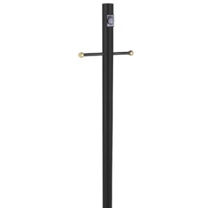 design house 579714 traditional outdoor lamp post with plastic cross arm and outlet for driveways and porches 80-inch by 3-inch black