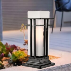 antique house outdoor post lights hard wired 1 pack 6.1 inch lamp post lights outdoor waterproof modern outdoor light post for yard aluminum and frosted glass