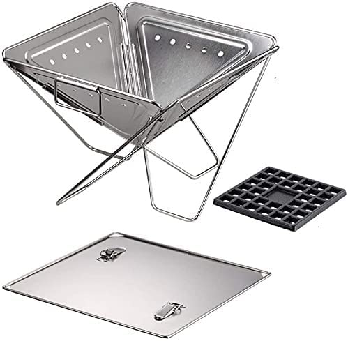 RMENST Charcoal Grill Portable Folding BBQ Grill Barbecue Desk Outdoor Stainless Steel BBQ for Picnic Garden Terrace Camping Travel