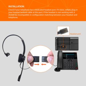 IPD IPH-250 Phone Headset with Noise cancelling Microphone for Office and call center-Compatible with Avaya 1608 1616 9601 9608 9611 9611G 9620 9621 9630 9631 9640 9641 9650 9670 J139 J159 J169 J179