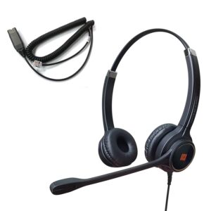 ipd iph-255 phone headset with noise cancelling microphone for office and call center-compatible with avaya 1608 1616 9601 9608 9611 9611g 9620 9621 9630 9631 9640 9641 9650 9670 j139 j159 j169 j179