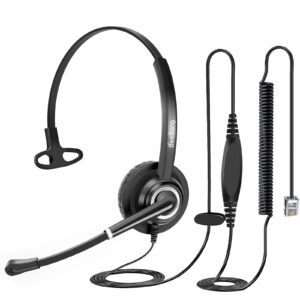 beebang telephone headset with microphone noise canceling for office call center landline, rj9 headset work for avaya ip phone j139, j169, j179, 1608, 1616, 9610, 9620, 9620c, 9630, 9640, 9650, 9670