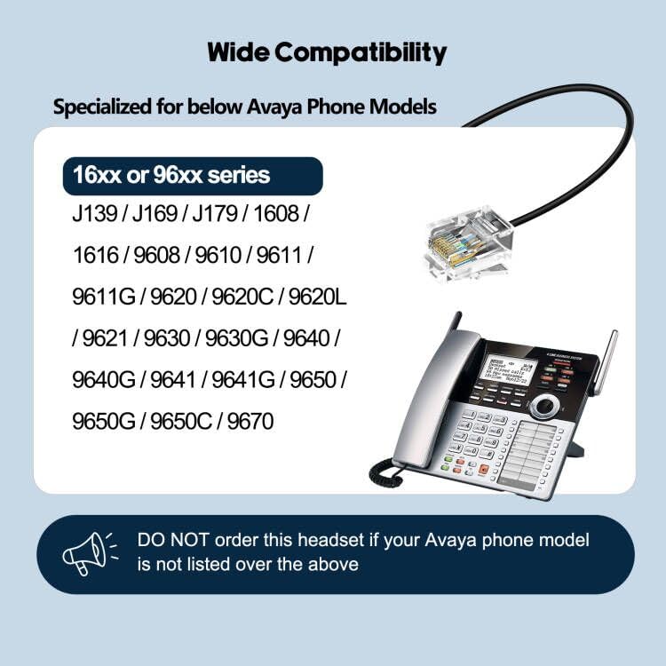 Beebang Telephone Headset with Microphone Noise Canceling for Office Call Center Landline, RJ9 Headset Work for Avaya IP Phone J139, J169, J179, 1608, 1616, 9610, 9620, 9620C, 9630, 9640, 9650, 9670