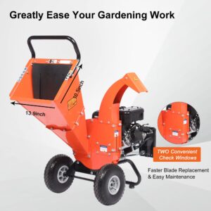 EFCUT C30 Mini Wood Chipper Shredder Mulcher Heavy Duty 7 HP 212cc Gas Powered Engine 3" Inch Max Wood Diameter Capacity Compact Design