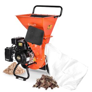 efcut wood chipper shredder mulcher heavy duty 7hp gas powered 3 in 1 multi-function 3" inch max wood diameter capacity