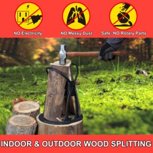 Kindling Splitter, Wood Splitter, Log Splitter, Manual Log Splitter, Firewood Splitter, Full Body Made from CAST Steel, Black