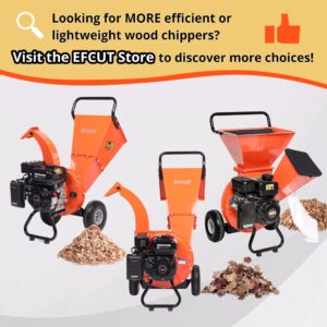 EFCUT Wood Chipper Shredder Mulcher 7HP Gas Powered Heavy Duty Compact Design 3" Inch Max Capacity (R0)