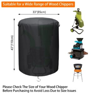 STARTWO Wood Chipper Cover，Heavy Duty Wood Chipper Shredder, Waterproof Mulcher Covers,Professional outdoor design 24/7 protection 400D Oxford Cloth(33x43 inches-Black)